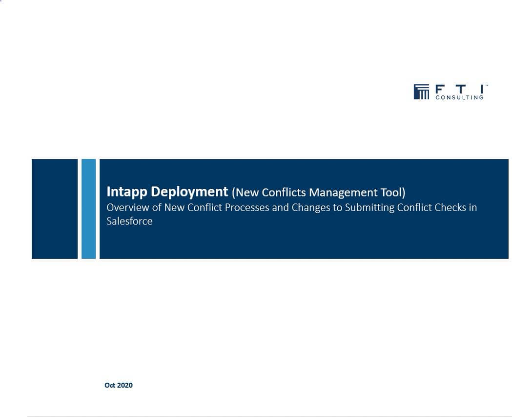 Conflicts Intapp Deployment - CF Training 10.2020 on Vimeo