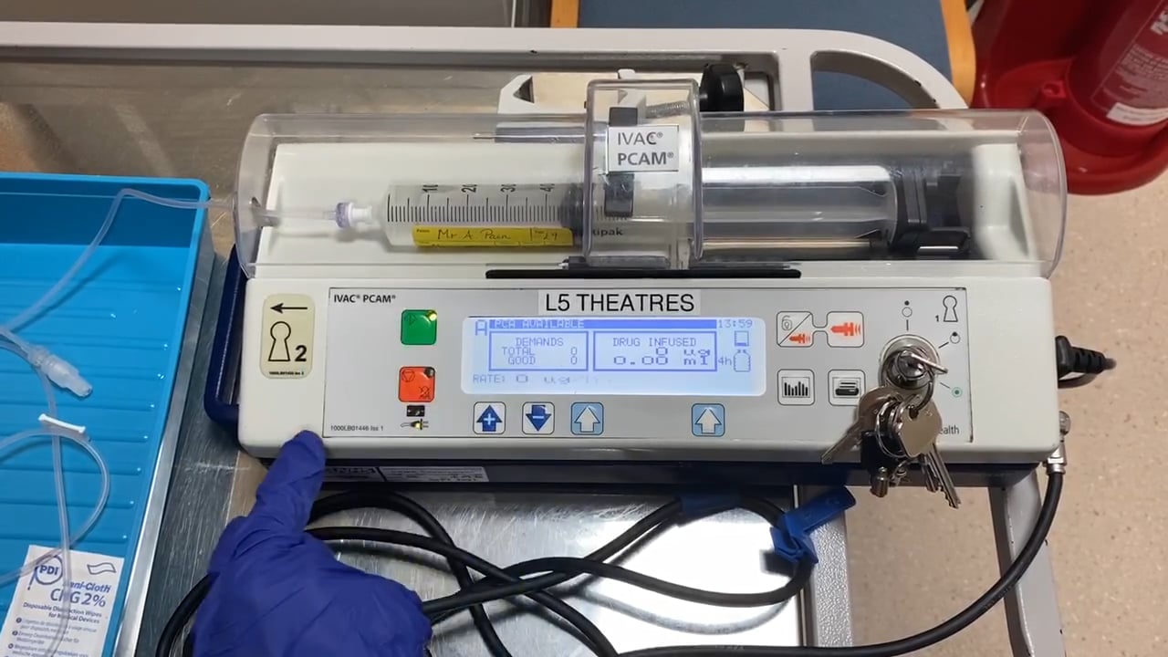 Setting Up a PCA - Loading the Syringe into the PCA machine