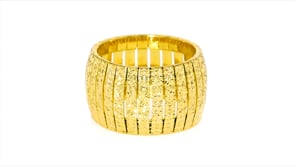 Italian 18kt Yellow Gold Over Sterling Silver Cleopatra Ring