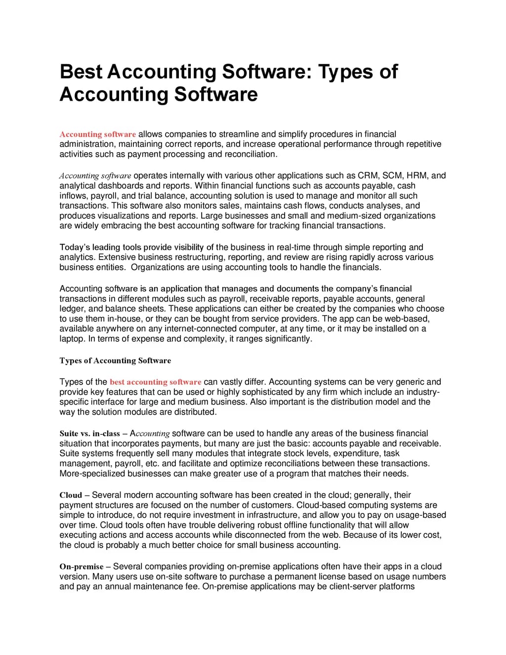 Best Accounting Software: Types of Accounting Software on Vimeo