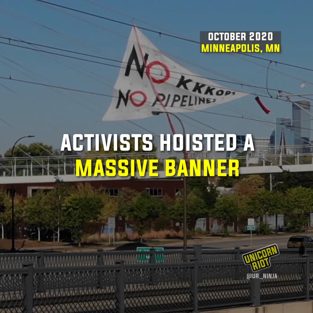 VIDEO GALLERY - 'No KKKops, No Pipelines' Banner Dropped In Minneapolis ...