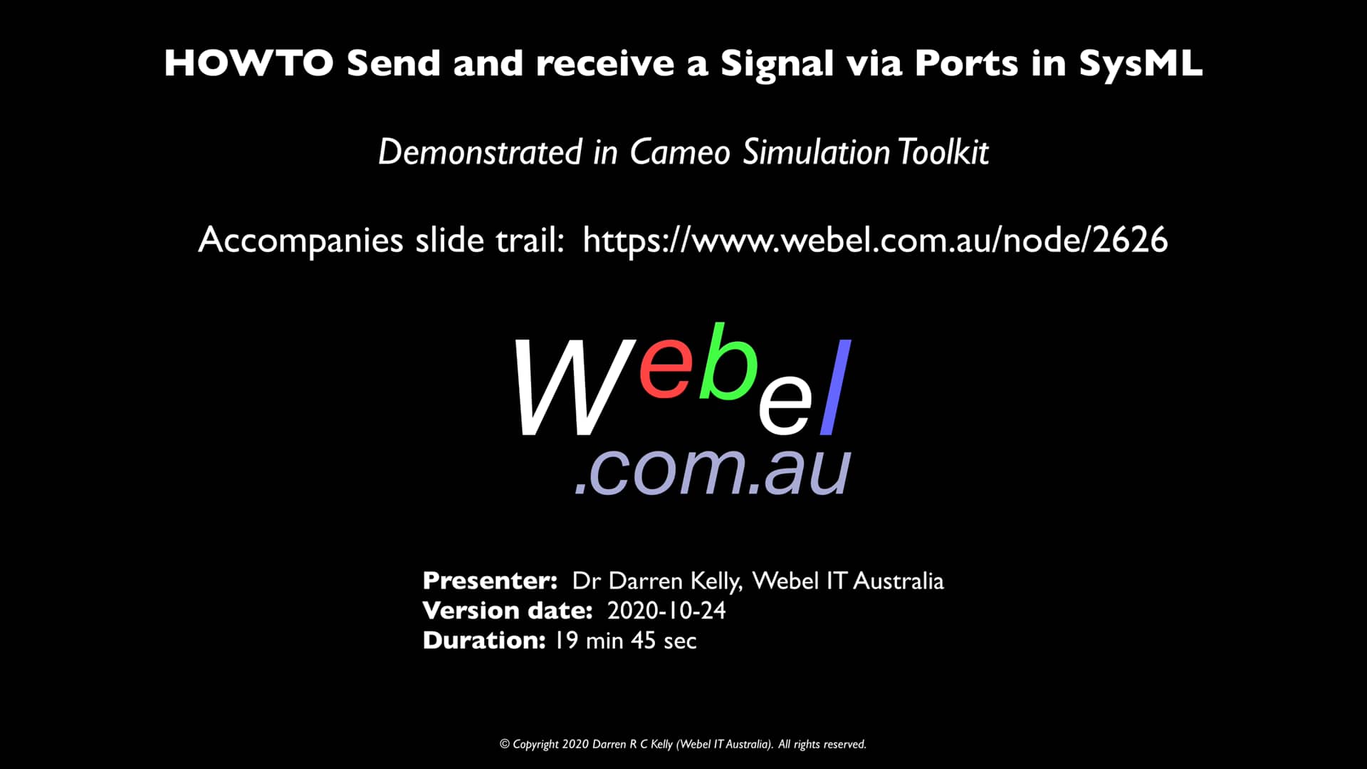 HOWTO Send and receive a Signal via Ports in SysML and Cameo Simulation Toolkit on Vimeo