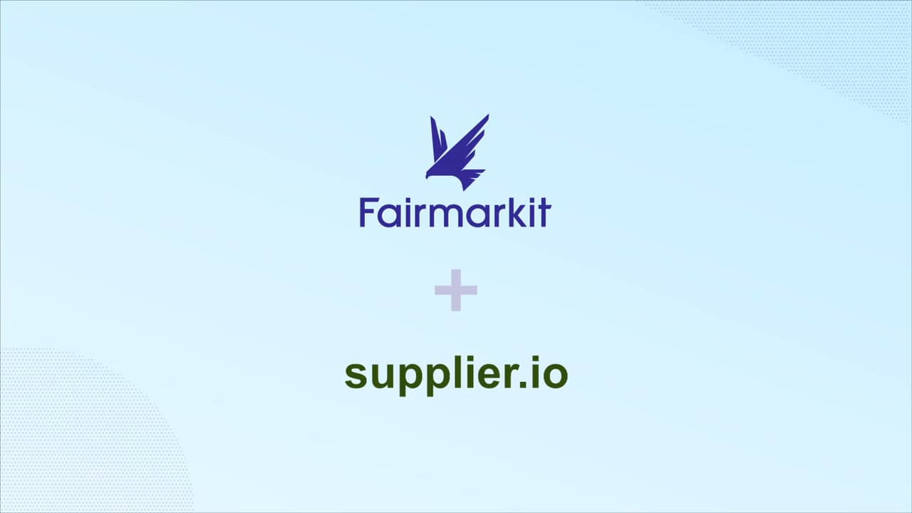 supplier.io announces official partnership with Fairmarkit on Vimeo