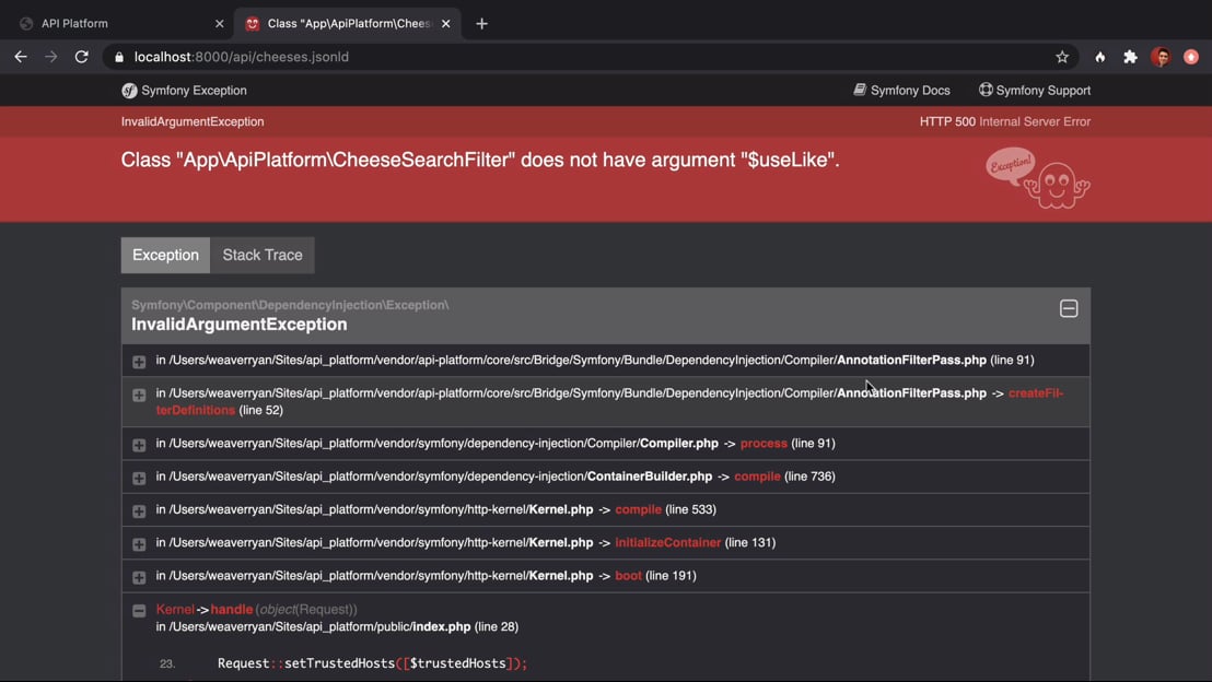 Filter Autowiring > API Platform 2 Part 3: Custom Resources | SymfonyCasts