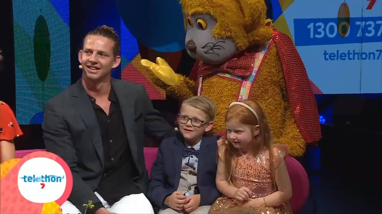 Telethon 2020 Baz, Nat Fyfe, Little Telethon Stars, Fat Cat, Julie ...