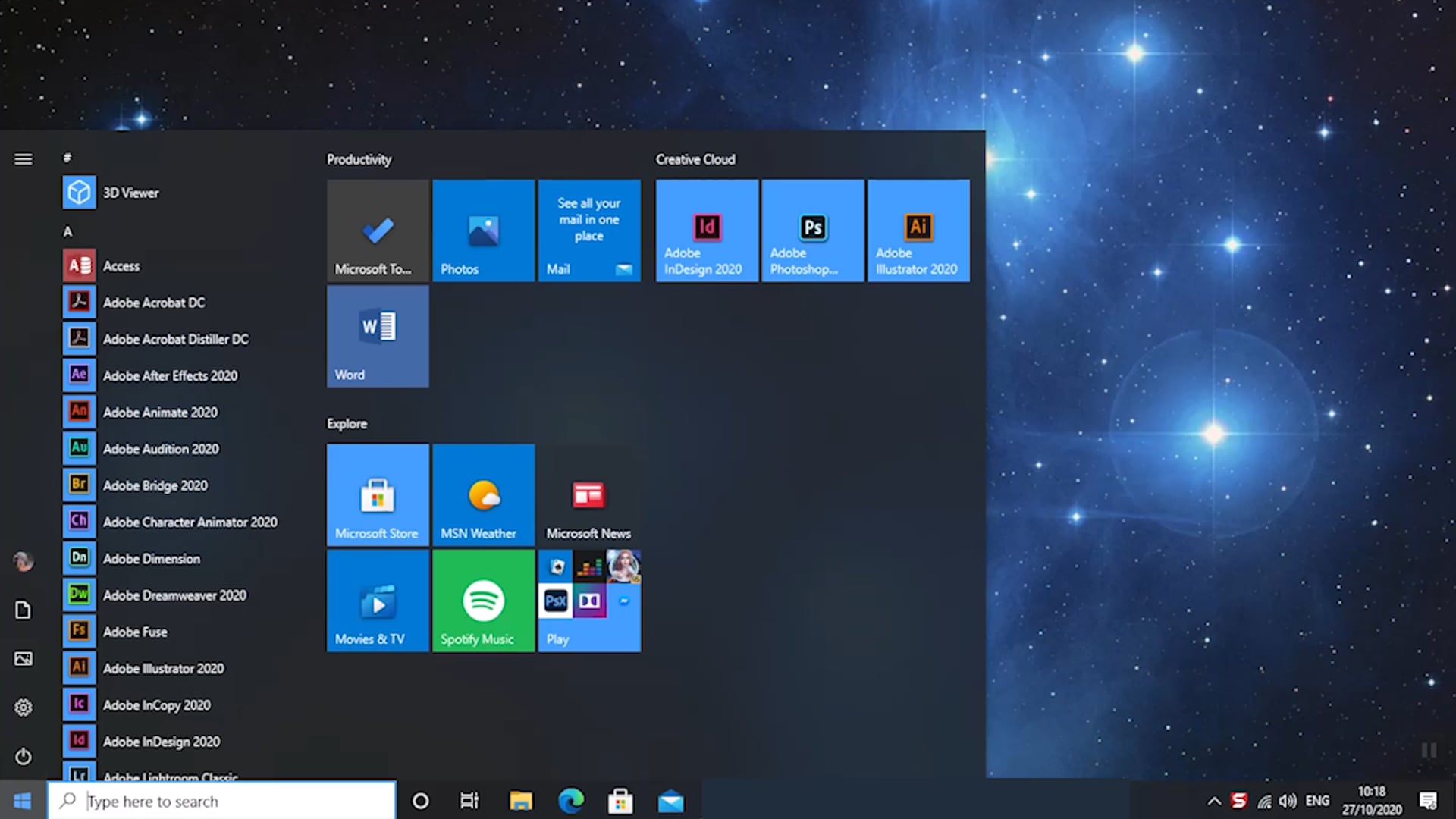 Windows 10 Start Menu