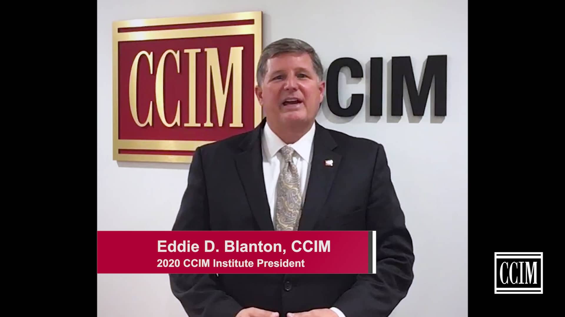 October Update from 2020 CCIM Institute President Eddie D. Blanton ...
