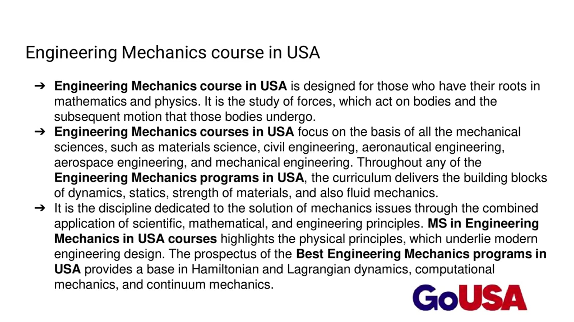 MS in Engineering Mechanics in USA 🥇 Own That Crown
