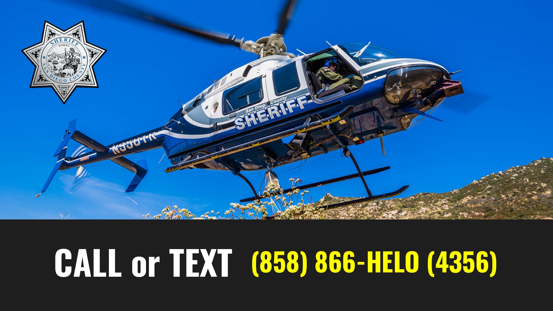 Helicopter Announcements - San Diego County Sheriff's Department on Vimeo