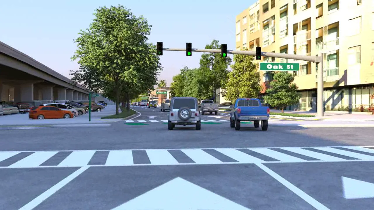 Northbound Interstate 880 Oak Street via 6th Street