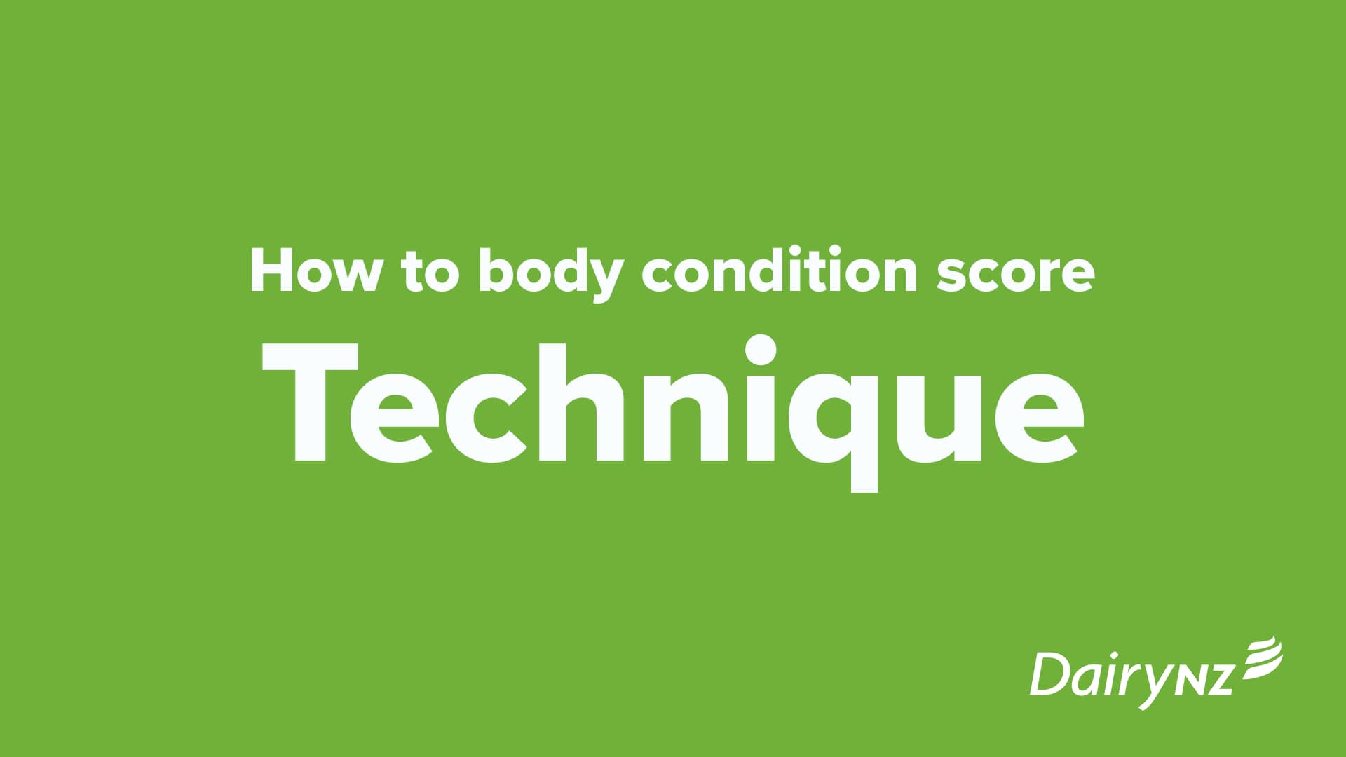Body Condition Scoring - How To Condition Score on Vimeo