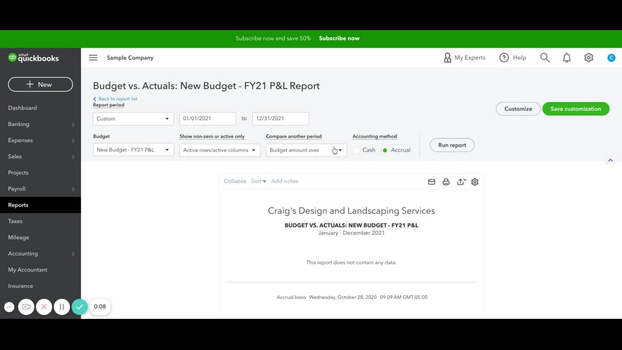 QBO | Run Budget vs. Actual Report on Vimeo