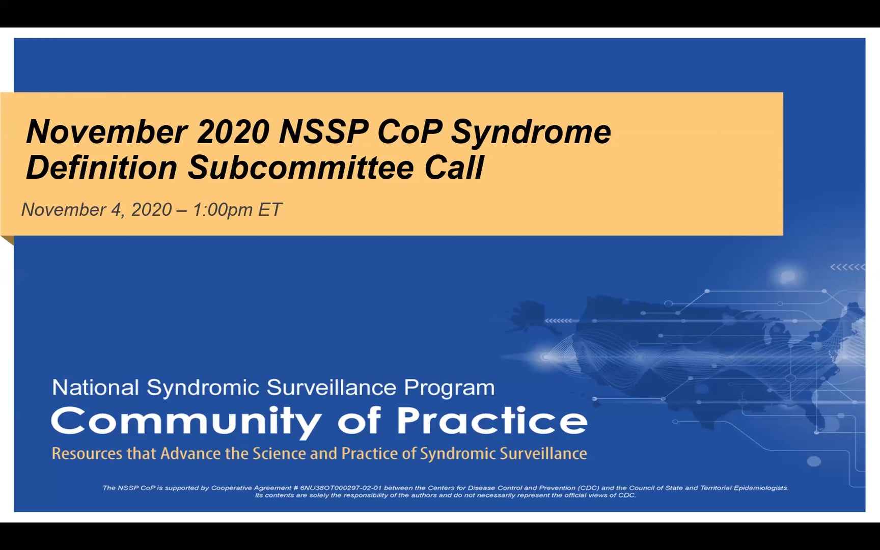 November 2020 NSSP CoP Syndrome Definition Subcommittee on Vimeo