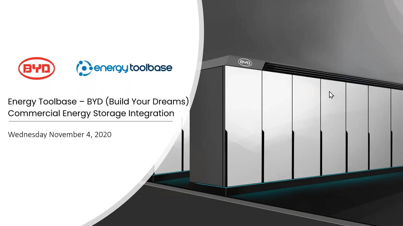 Energy Toolbase - BYD Commercial Storage Integration Overview on Vimeo