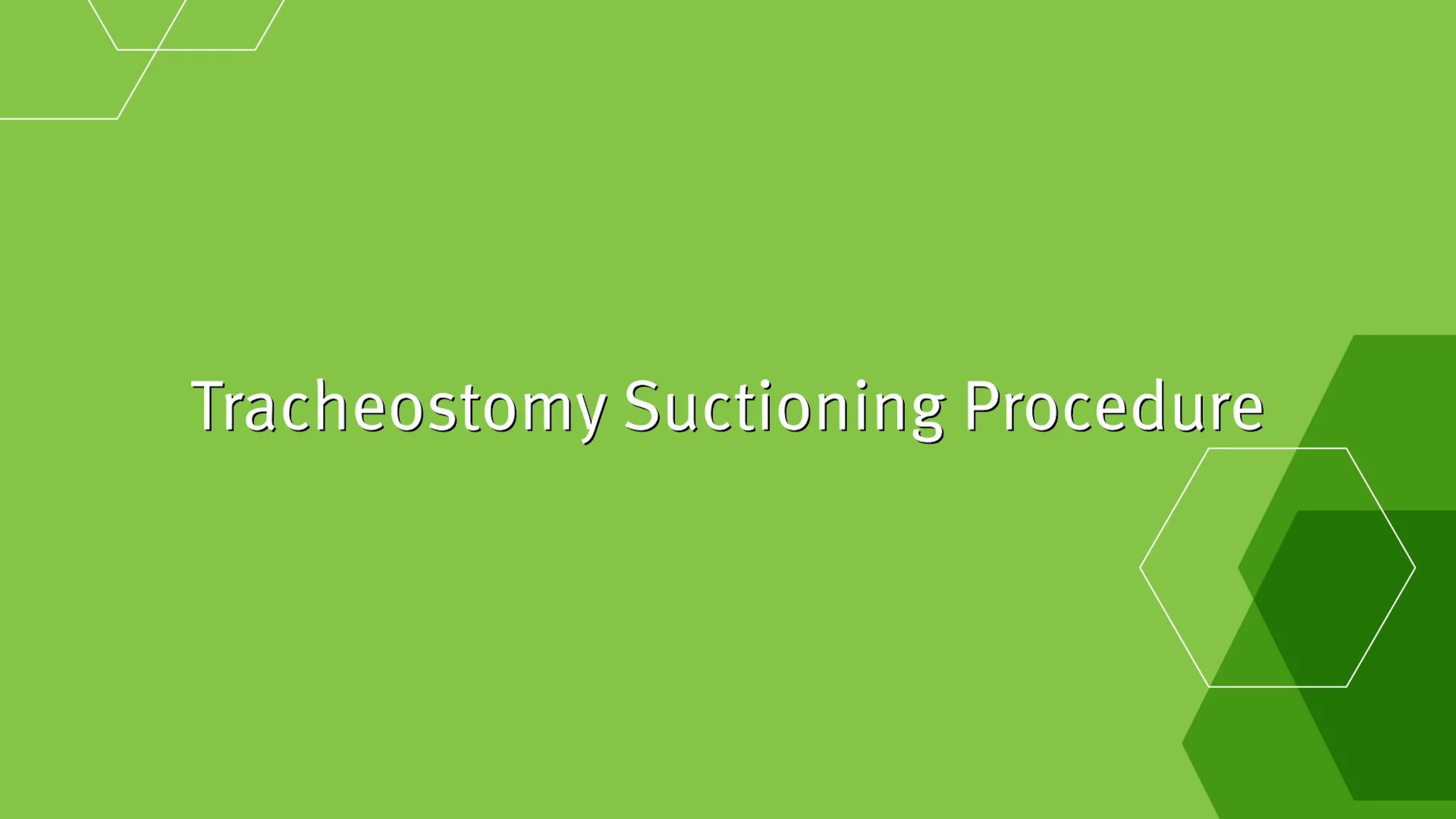 Tracheostomy Suctioning Procedure - Educational Video