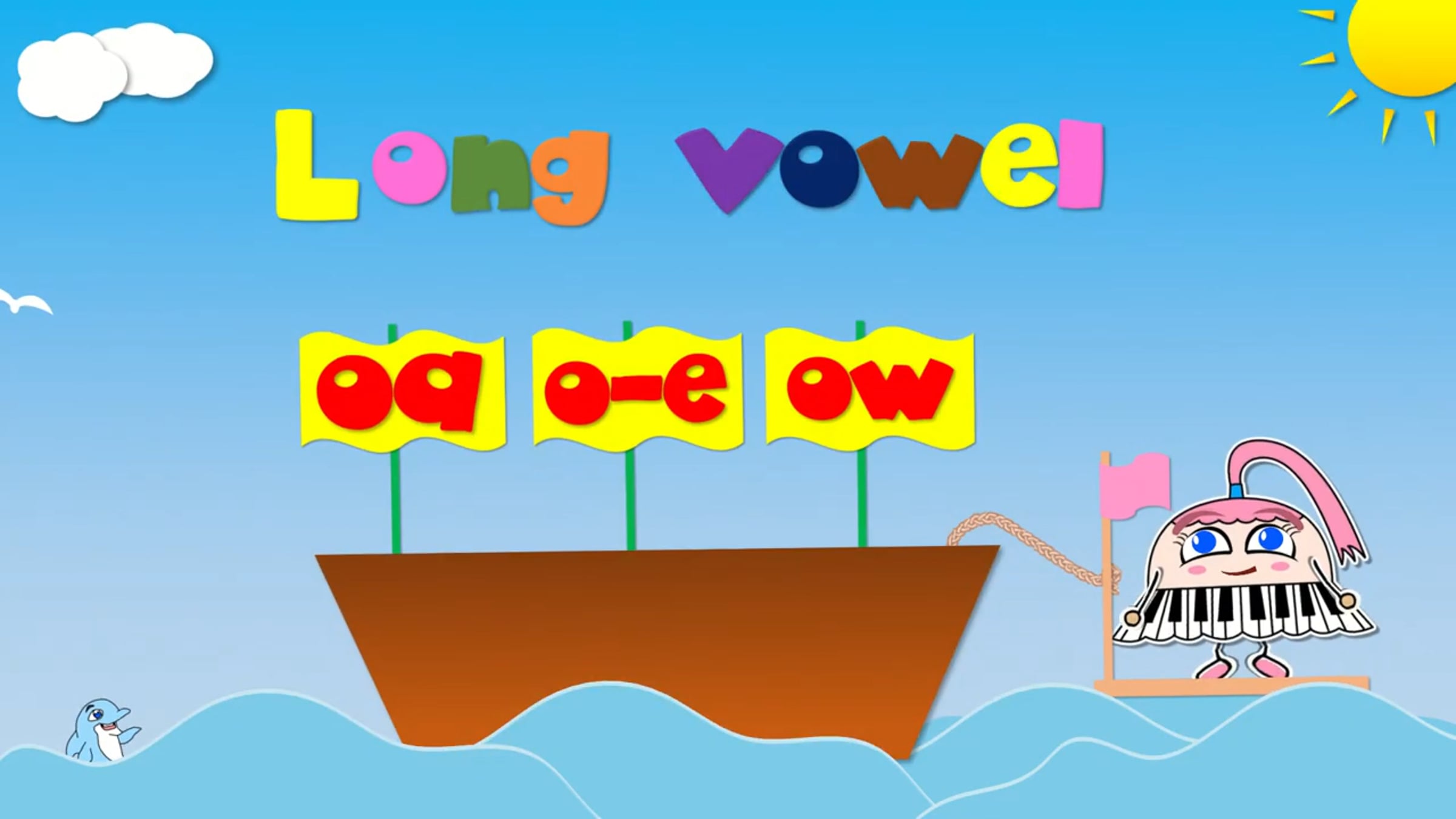 Long Vowel Letter oa_o-e_ow - English4abc - Phonics song