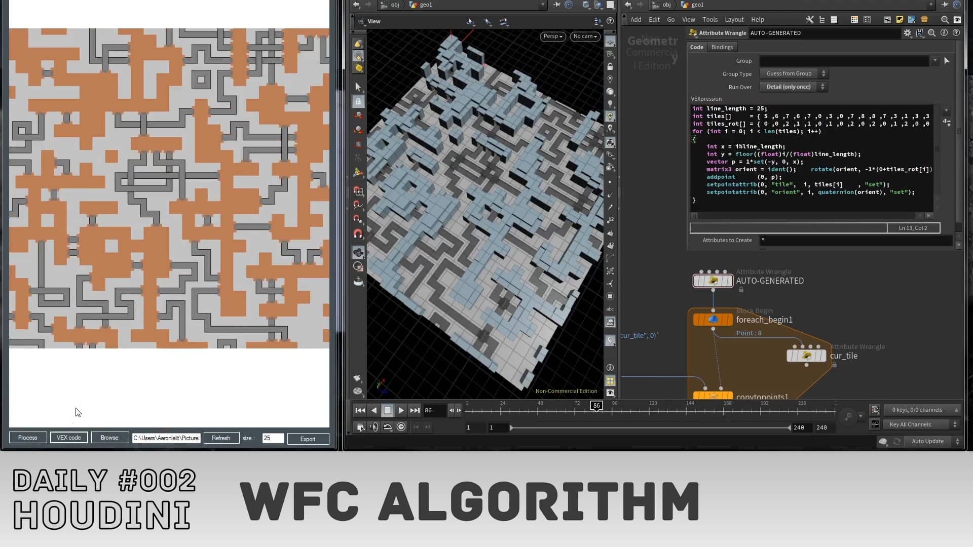 Wave Function Collapse Algorithm to Houdini - Daily Houdini #002 on Vimeo