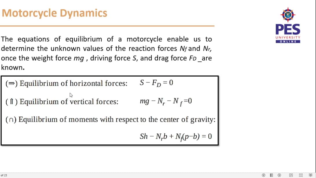 Motorcycle equilibrium in steady state rectilinear motion on Vimeo