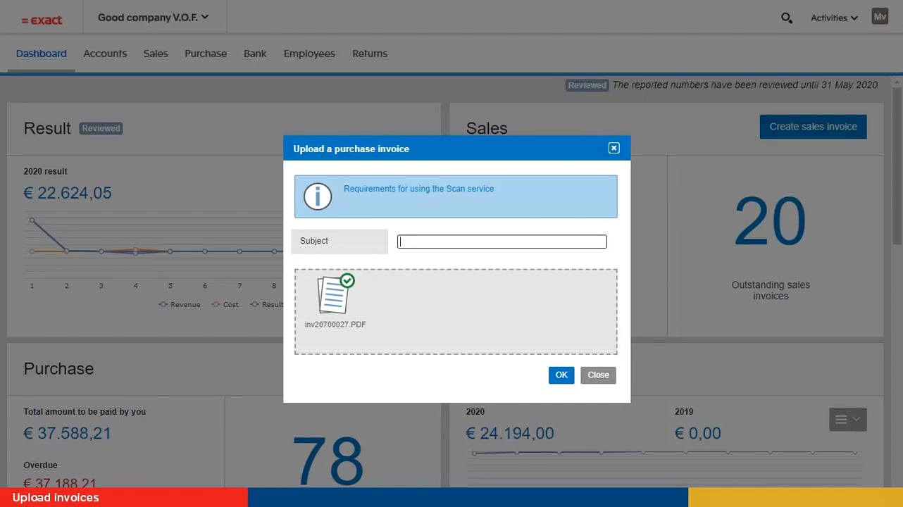 Upload invoices on Vimeo