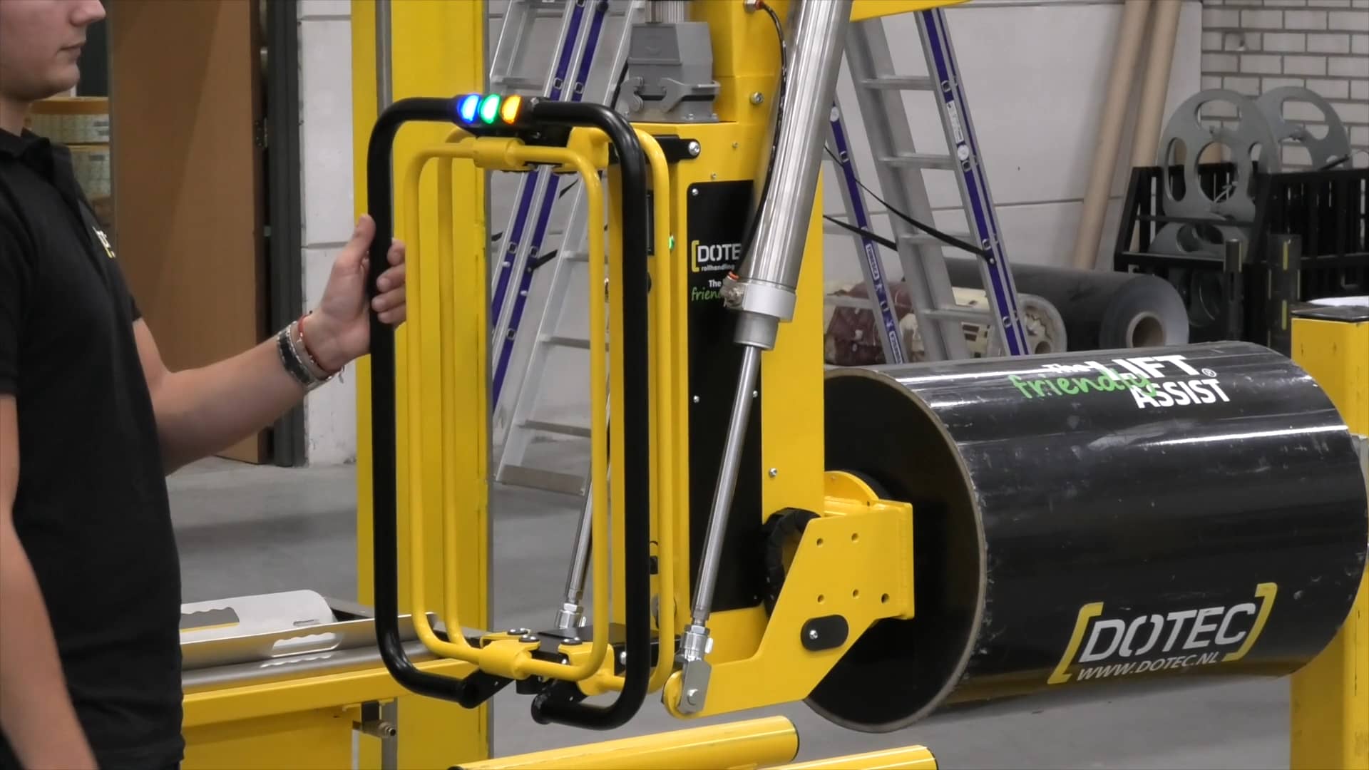 Dotec ergonomic roll handling solution RH150 DC BM on Vimeo