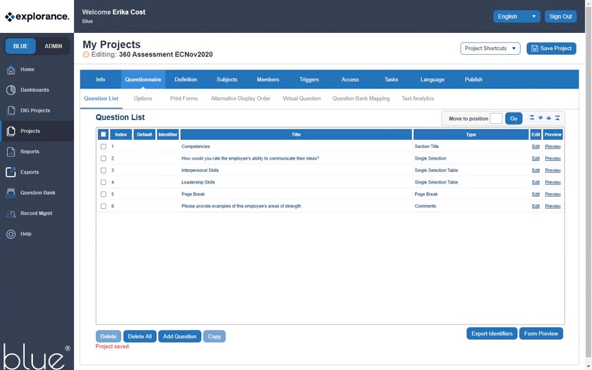 Blue 360s Project Part II Questionnaires on Vimeo