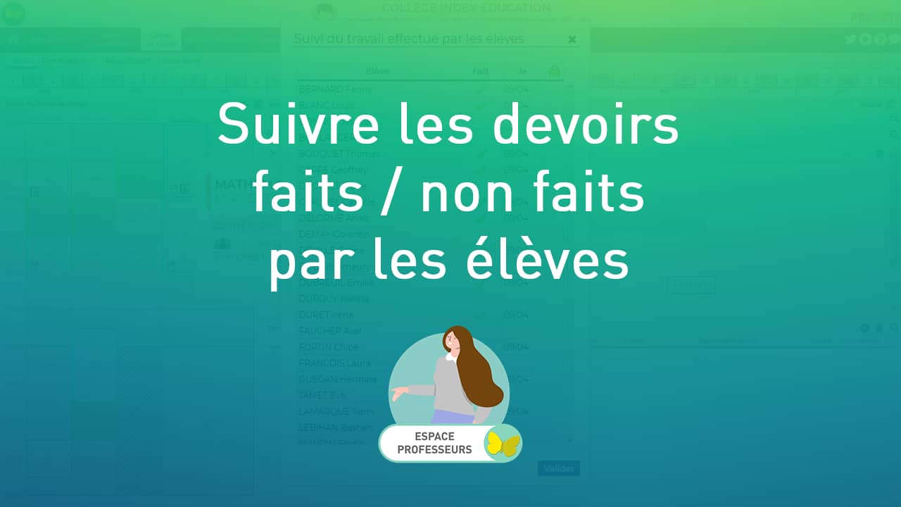 Suivre les devoirs faits / non faits par les élèves on Vimeo