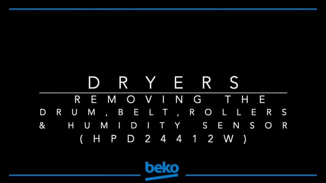 Beko Technical Training Videos - Dryers - Removing the Drum, Belt, Rollers & Humidity Sensor ...