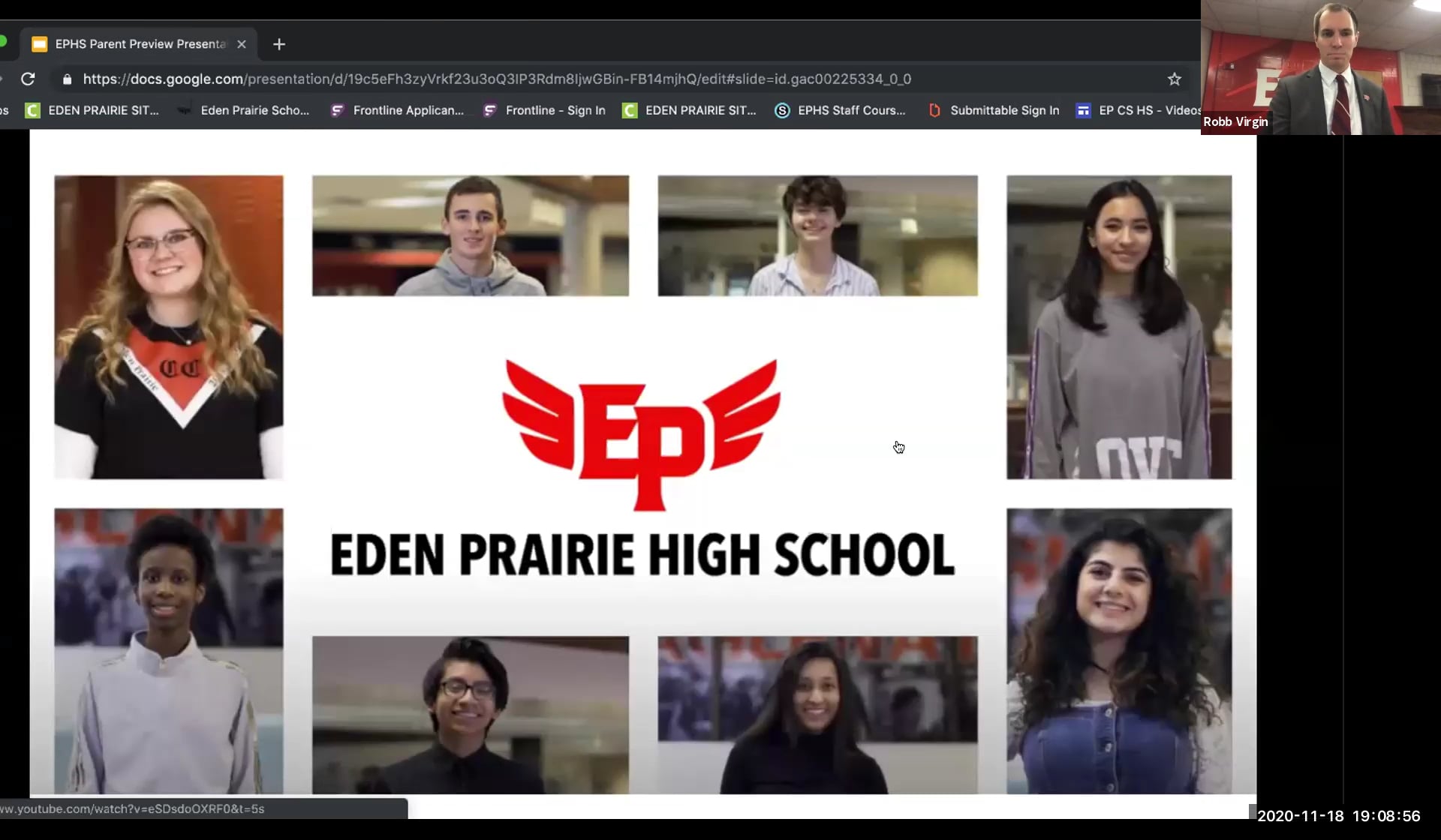 Eden Prairie High School Preview Meeting for 2021-22 School Year, held ...